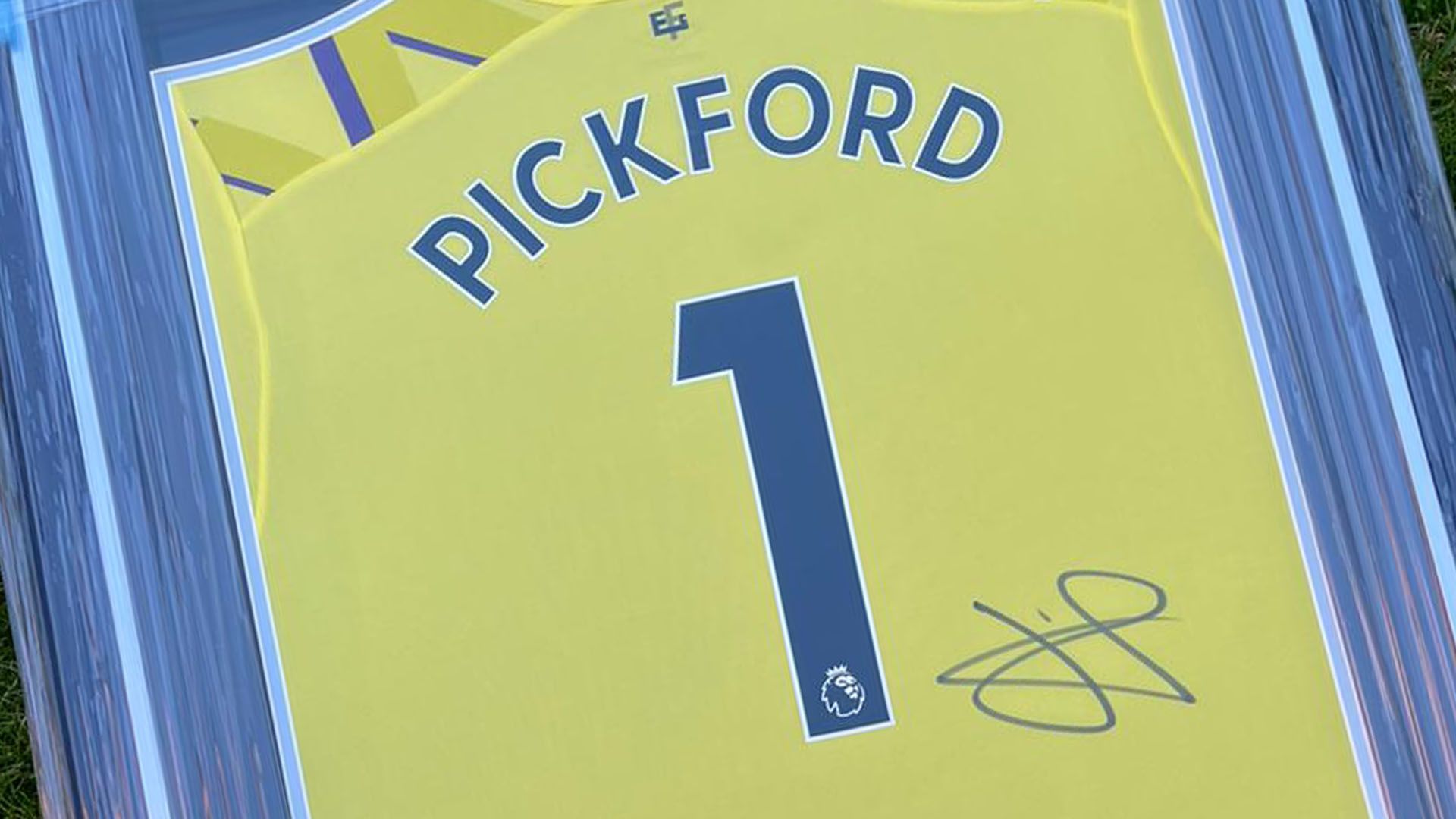 Everton in the Community - Bid On Signed And Framed Jordan Pickford Shirt